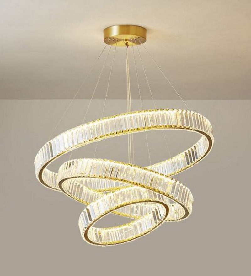 CRYSTAL 3 RINGS CHANDELIER – Stello Light Studio